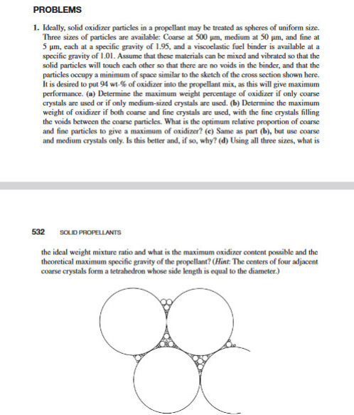 Solved PROBLEMS 1. Ideally, solid oxidizer particles in a | Chegg.com