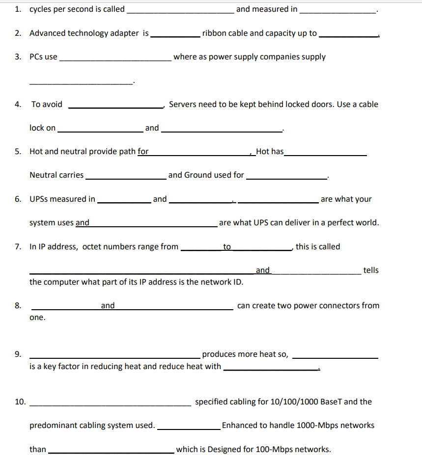 Solved 1. cycles per second is called 2. Advanced technology | Chegg.com