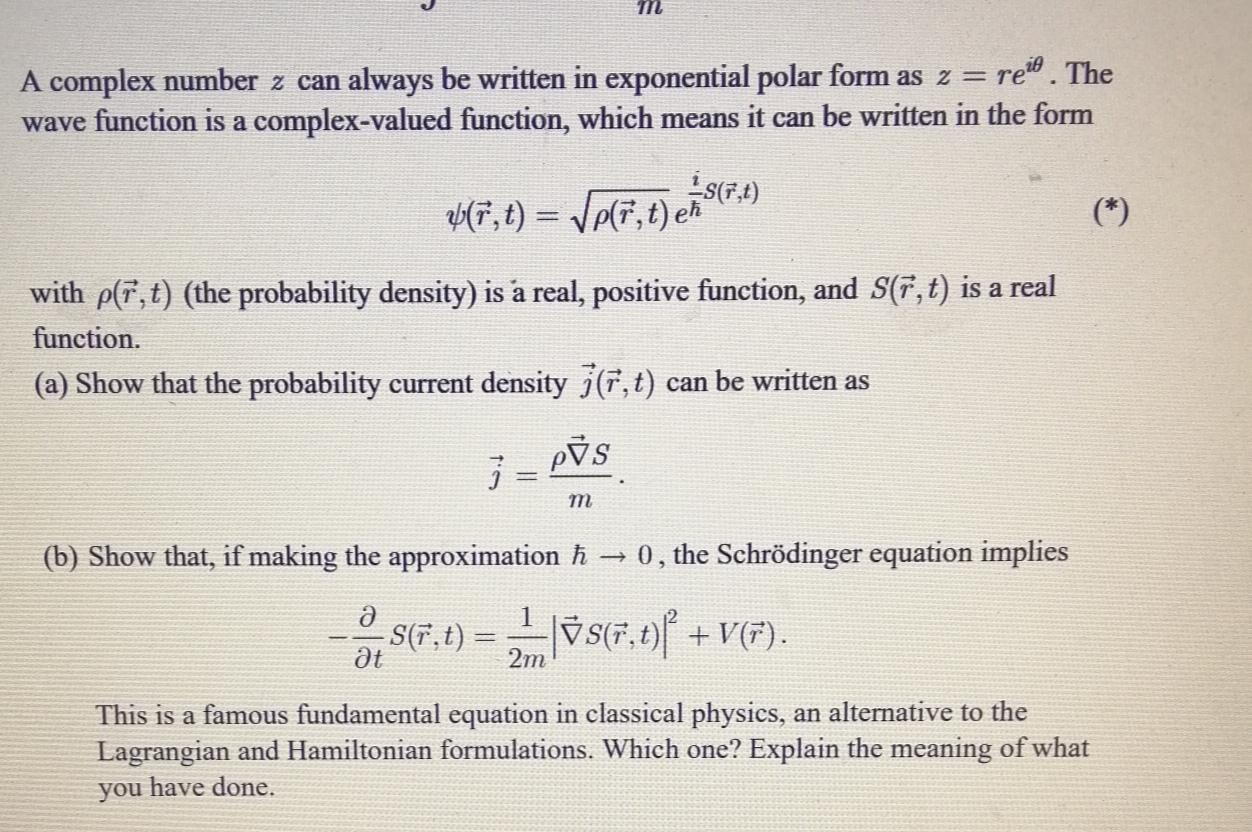 Solved m A complex number z can always be written in | Chegg.com