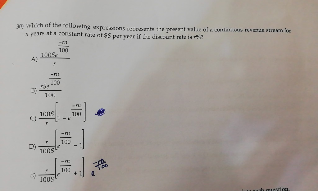 Solved 30) Which of the following expressions represents the | Chegg.com