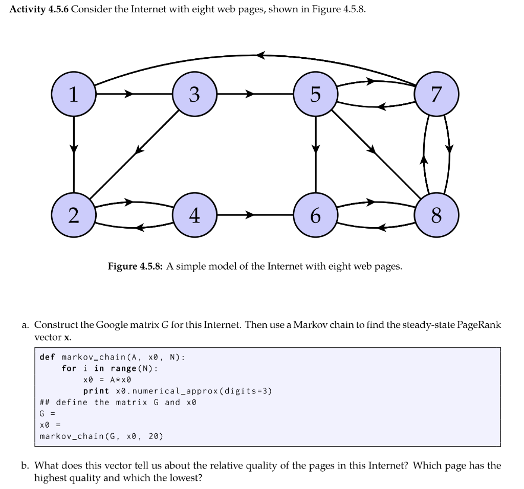 Solved Activity 4.5.6 Consider the Internet with eight web | Chegg.com