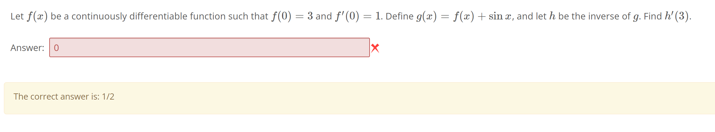 Solved Let f(x) be a continuously differentiable function | Chegg.com