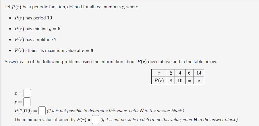 Solved Let P(r) ﻿be a periodic function, defined for all | Chegg.com
