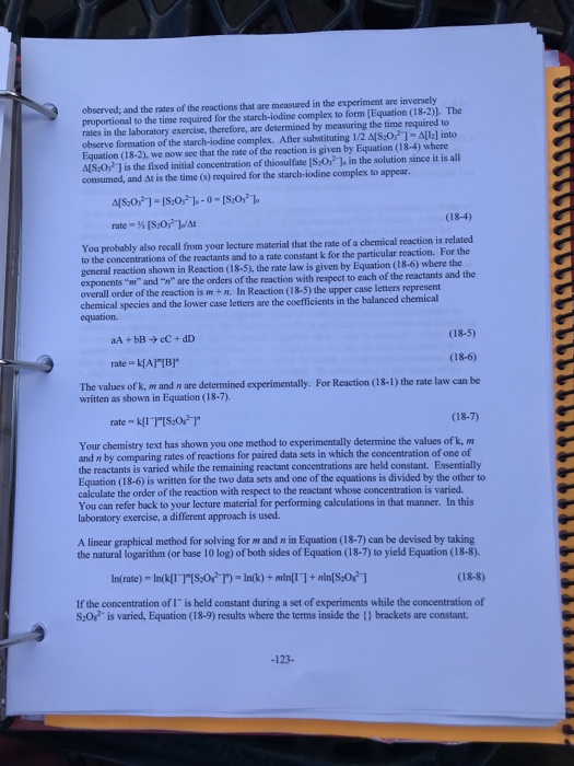 Solved Kinetics 1 Prelaboratory Assignment Name and Drawer | Chegg.com