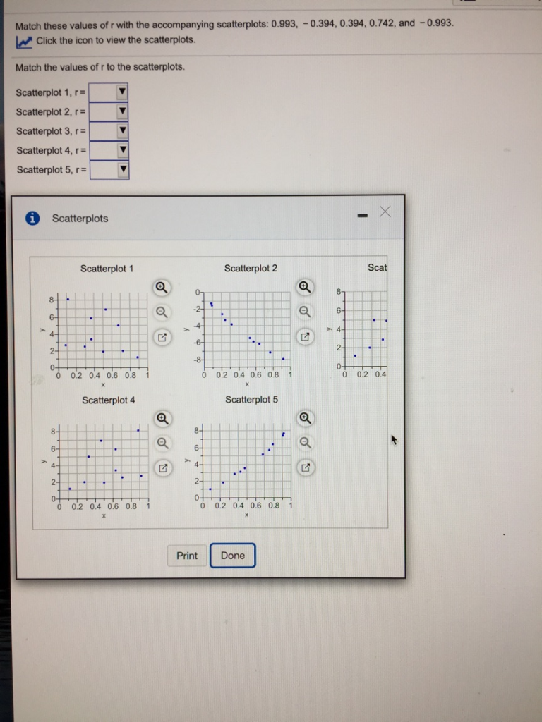 Solved Match these values of r with the accompanying | Chegg.com