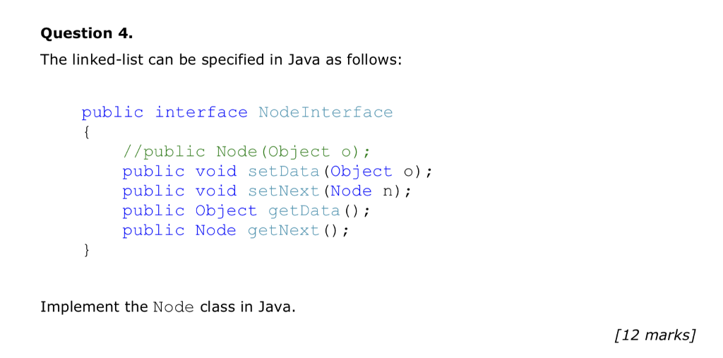 Solved Question 4. The linked-list can be specified in Java | Chegg.com