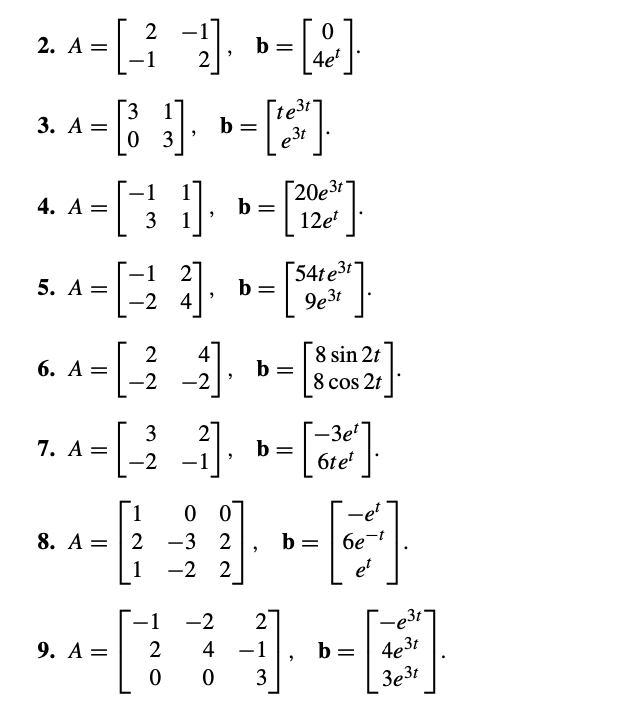 Solved For Problems 1–9, ﻿use the variation-of-parameters | Chegg.com