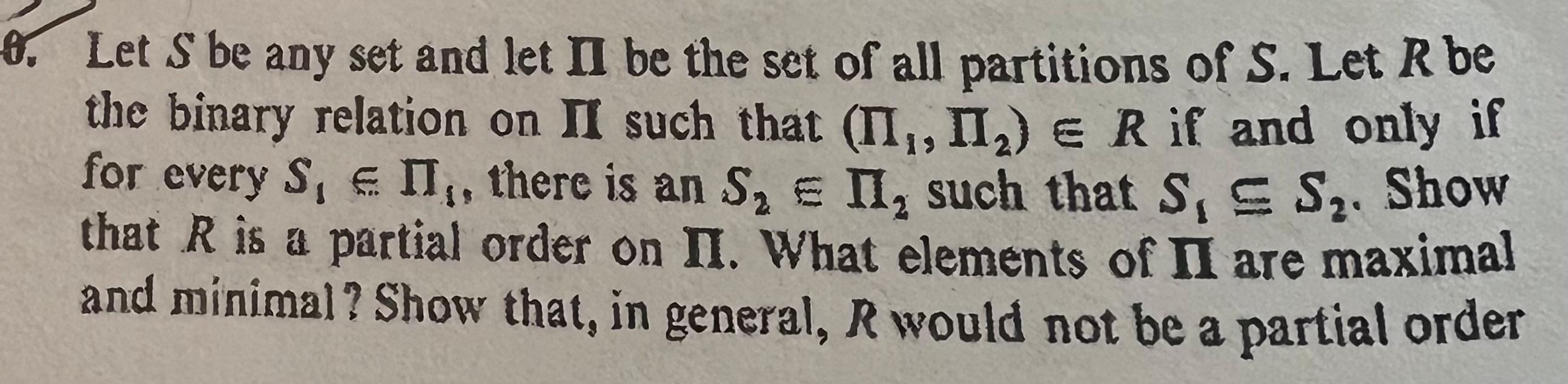 Solved Let S be any set and let II be the set of all | Chegg.com