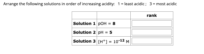 Solved Arrange the following solutions in order of | Chegg.com