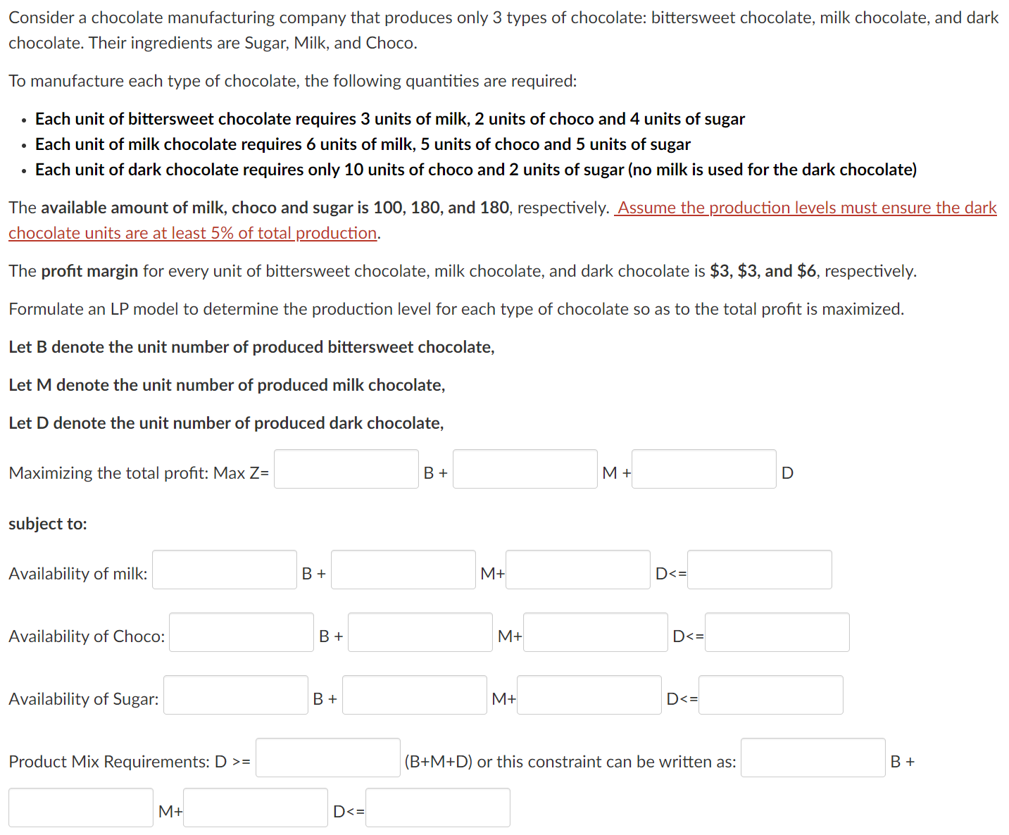 Solved Consider a chocolate manufacturing company that | Chegg.com