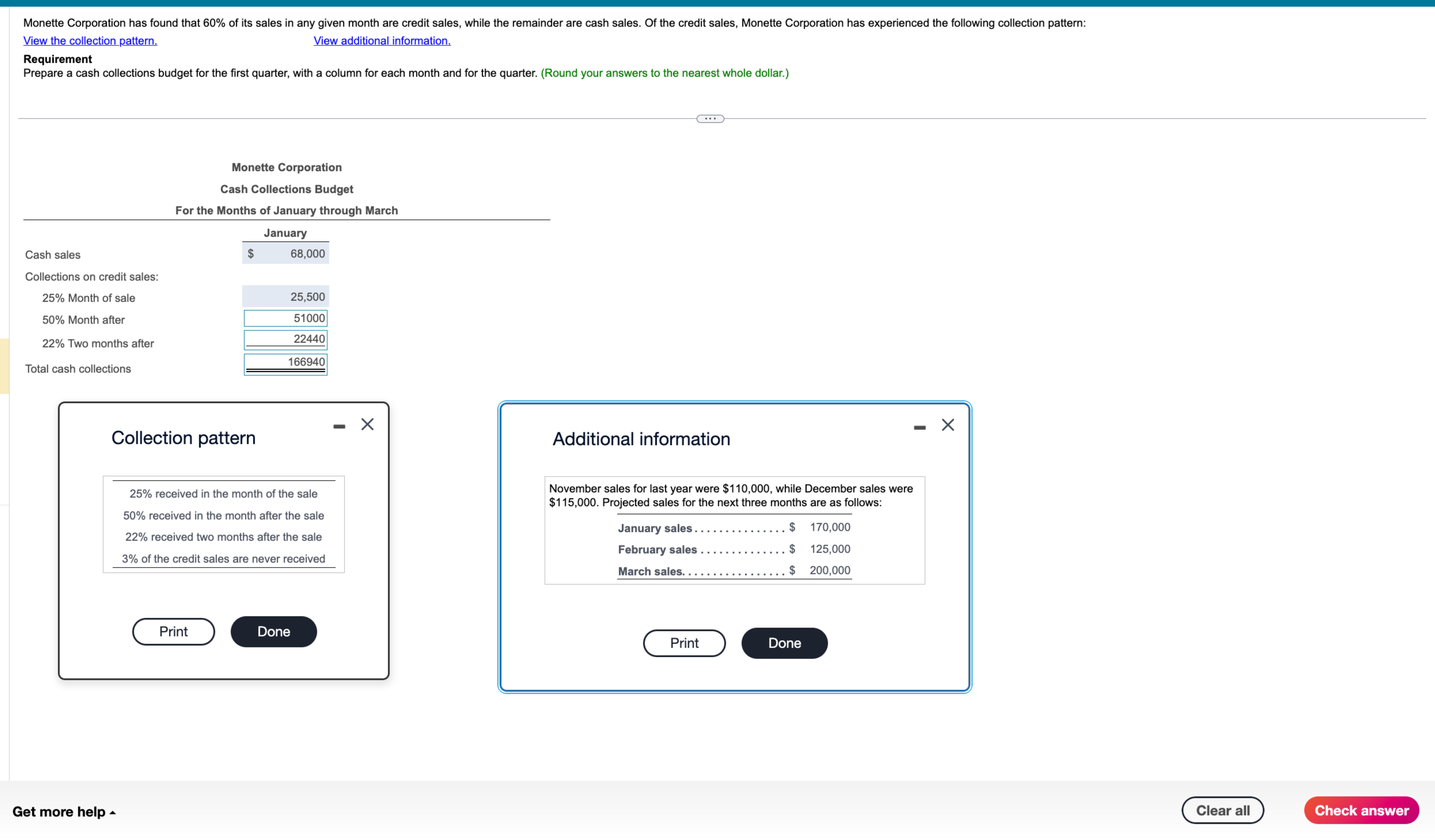 Solved View the collection pattern.View additional | Chegg.com