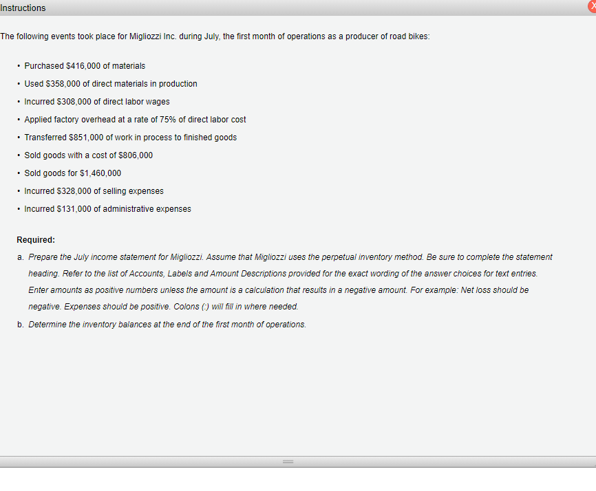 Solved The following events took place for Migliozzi Inc. | Chegg.com
