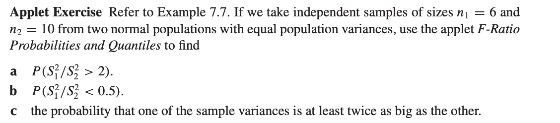 Solved Applet Exercise Refer to Example 7.7. If we take | Chegg.com