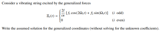 Solved Consider a vibrating string excited by the | Chegg.com