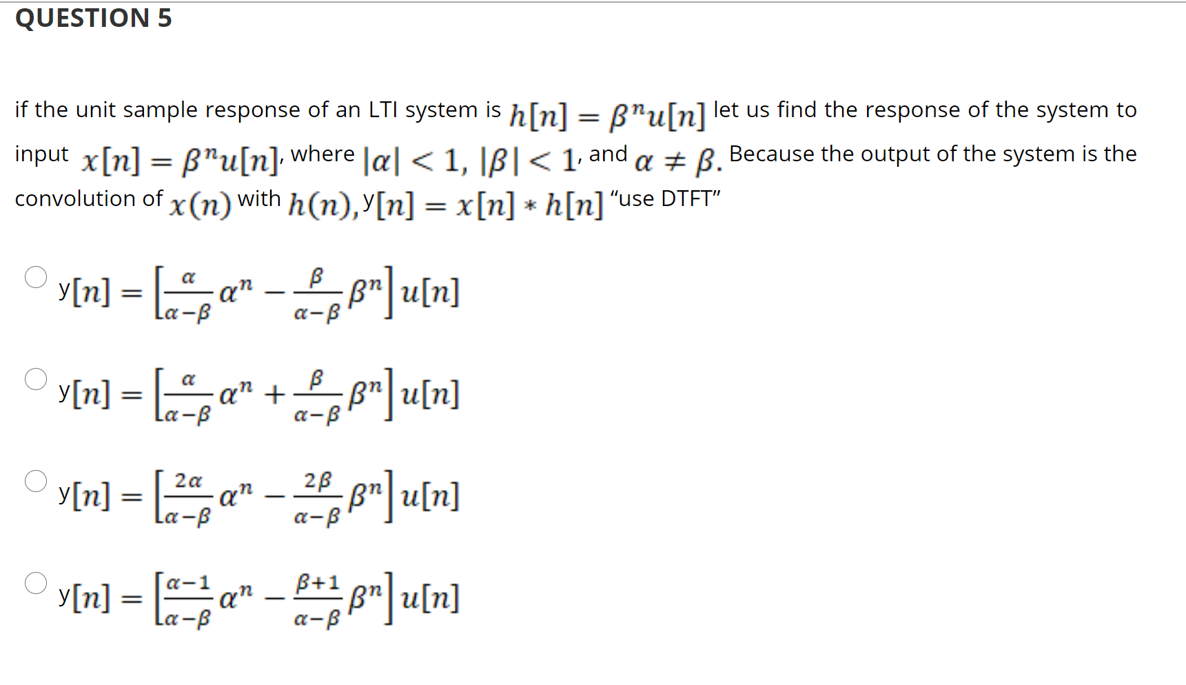 Solved QUESTION 5 if the unit sample response of an LTI | Chegg.com