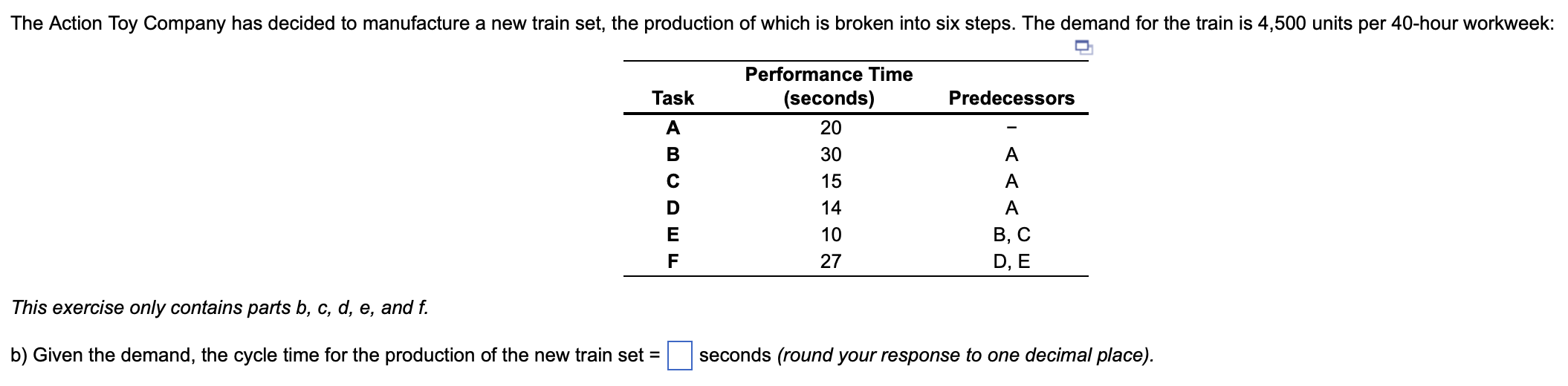 Solved This exercise only contains parts b,c,d,e, and f. b) | Chegg.com