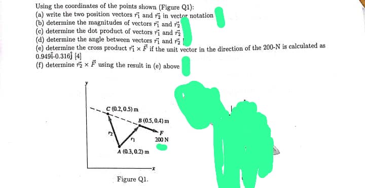 Solved Using the coordinates of the points shown (Figure | Chegg.com