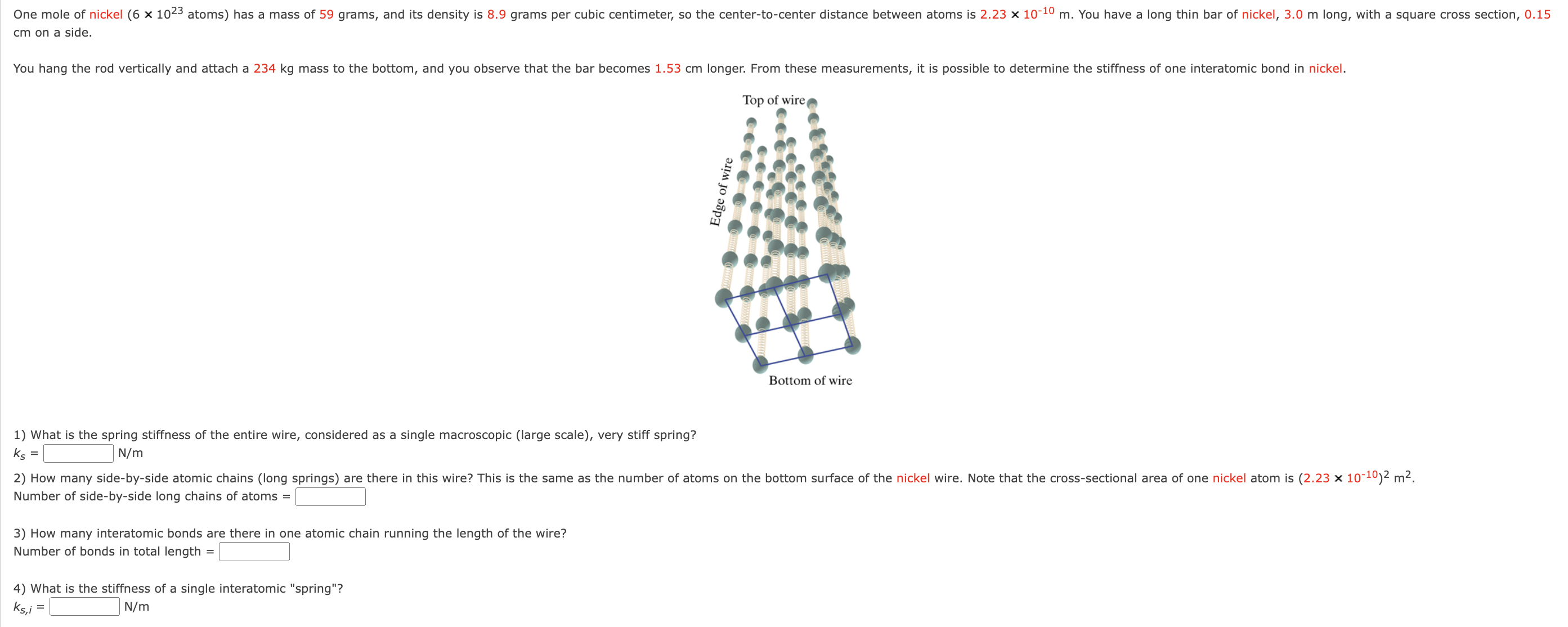 Solved cm on a side. 1) What is the spring stiffness of the | Chegg.com