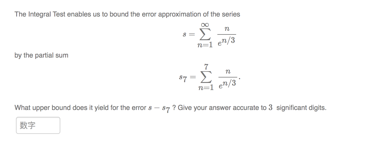 Solved The Integral Test enables us to bound the error | Chegg.com