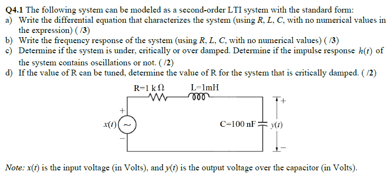 Solved Q4 1 The Following System Can Be Modeled As A