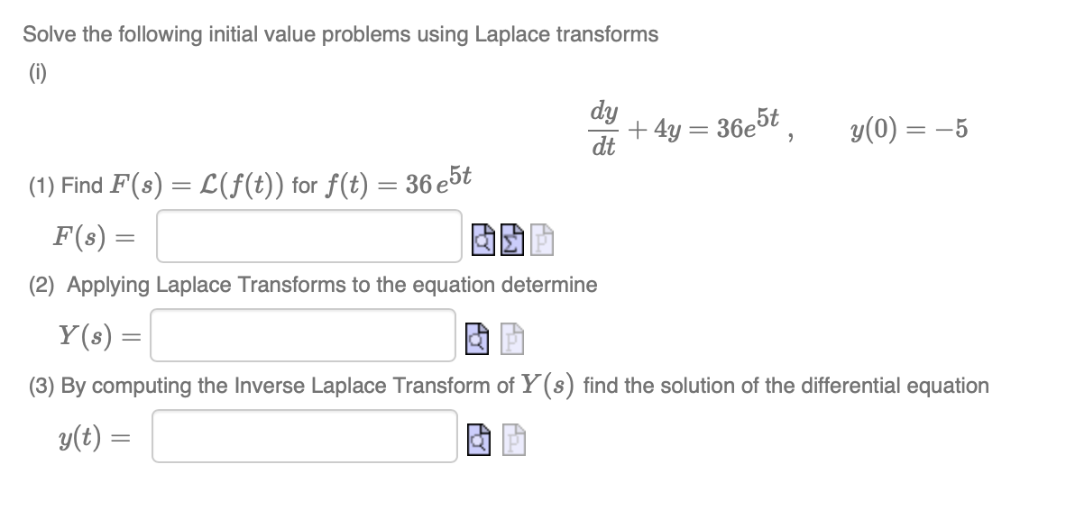 Solved Solve the following initial value problems using | Chegg.com