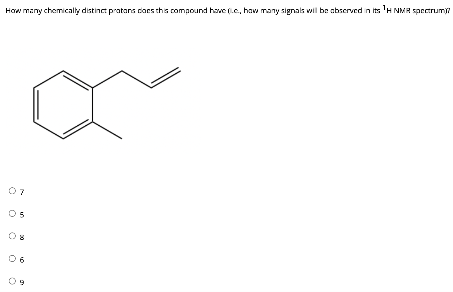 Solved How many chemically distinct protons does this | Chegg.com
