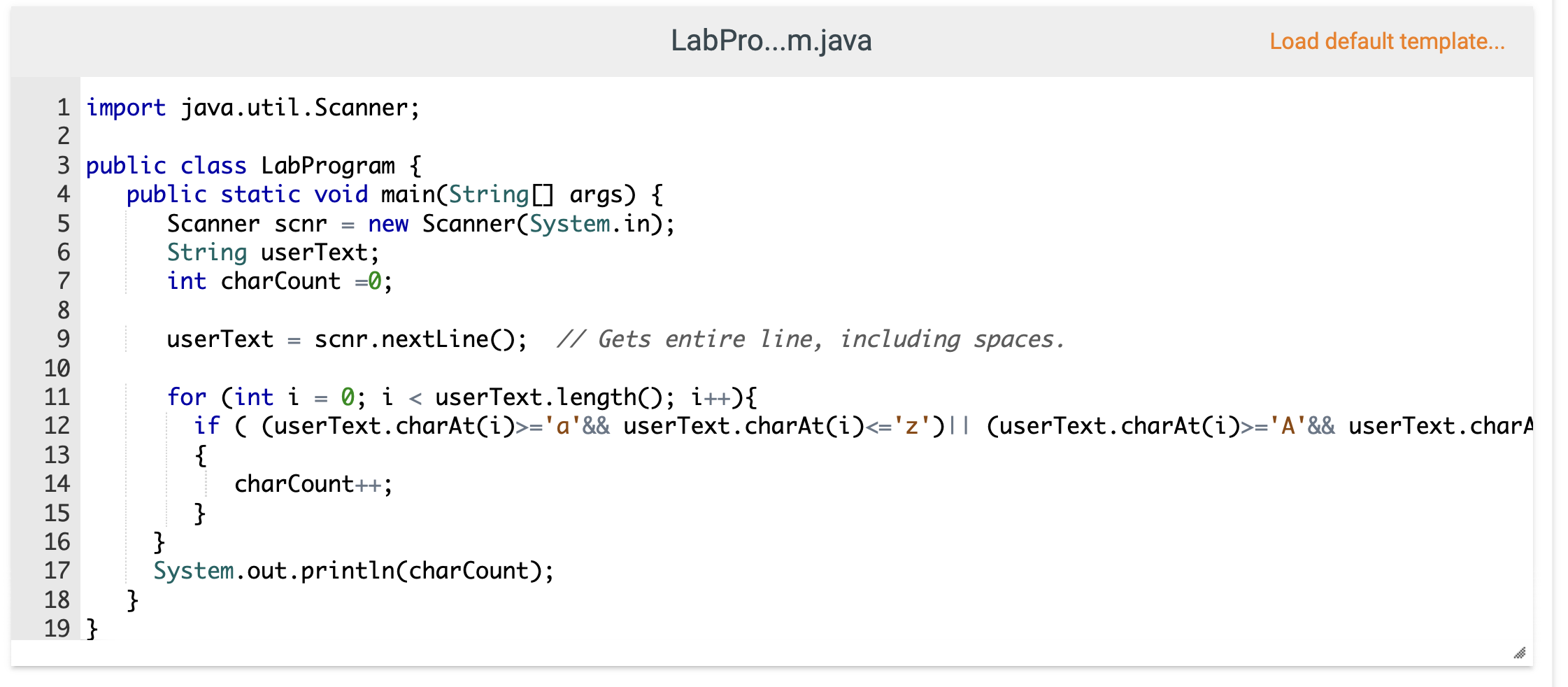 Solved Given A Line Of Text As Input Output The Number Of