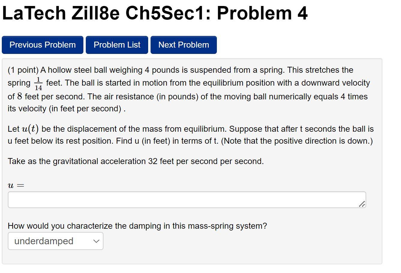 Solved LaTech Zill8e Ch5Sec1: Problem 4 Previous Problem | Chegg.com