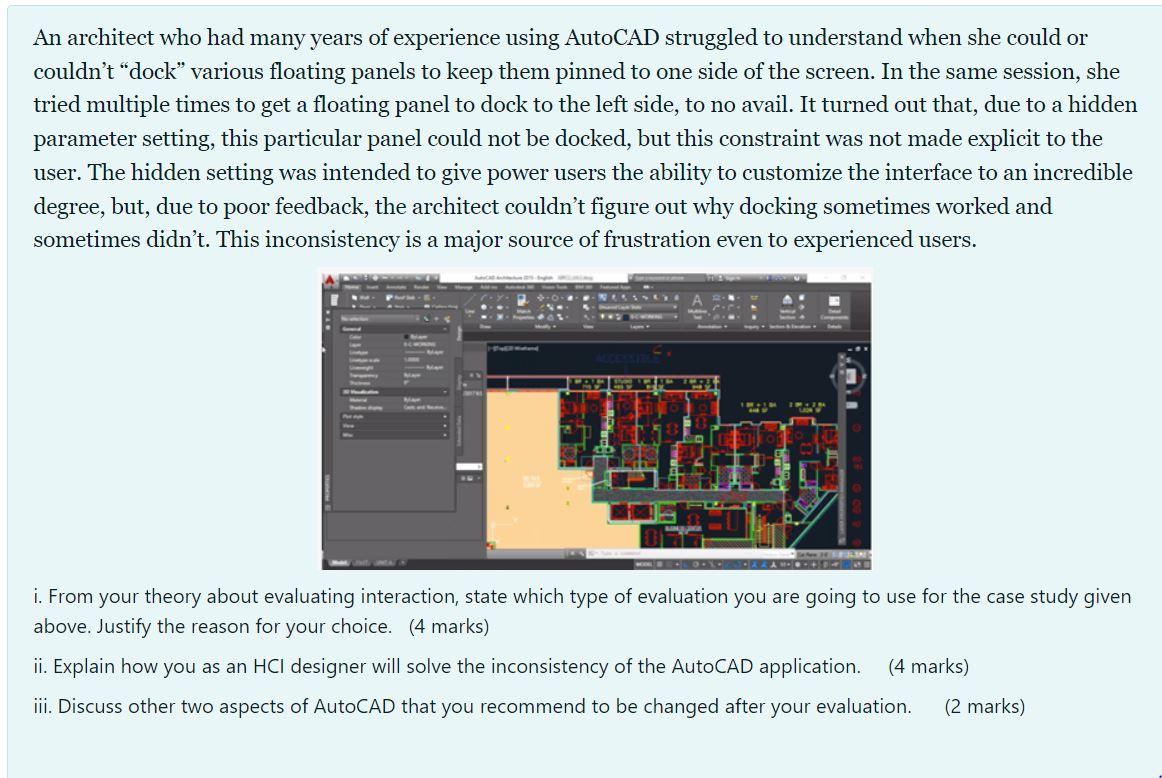 An architect who had many years of experience using | Chegg.com