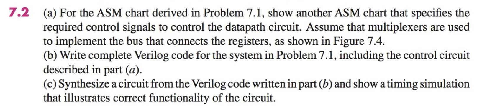 Solved 2 A For The Asm Chart Derived In Problem 71 Show
