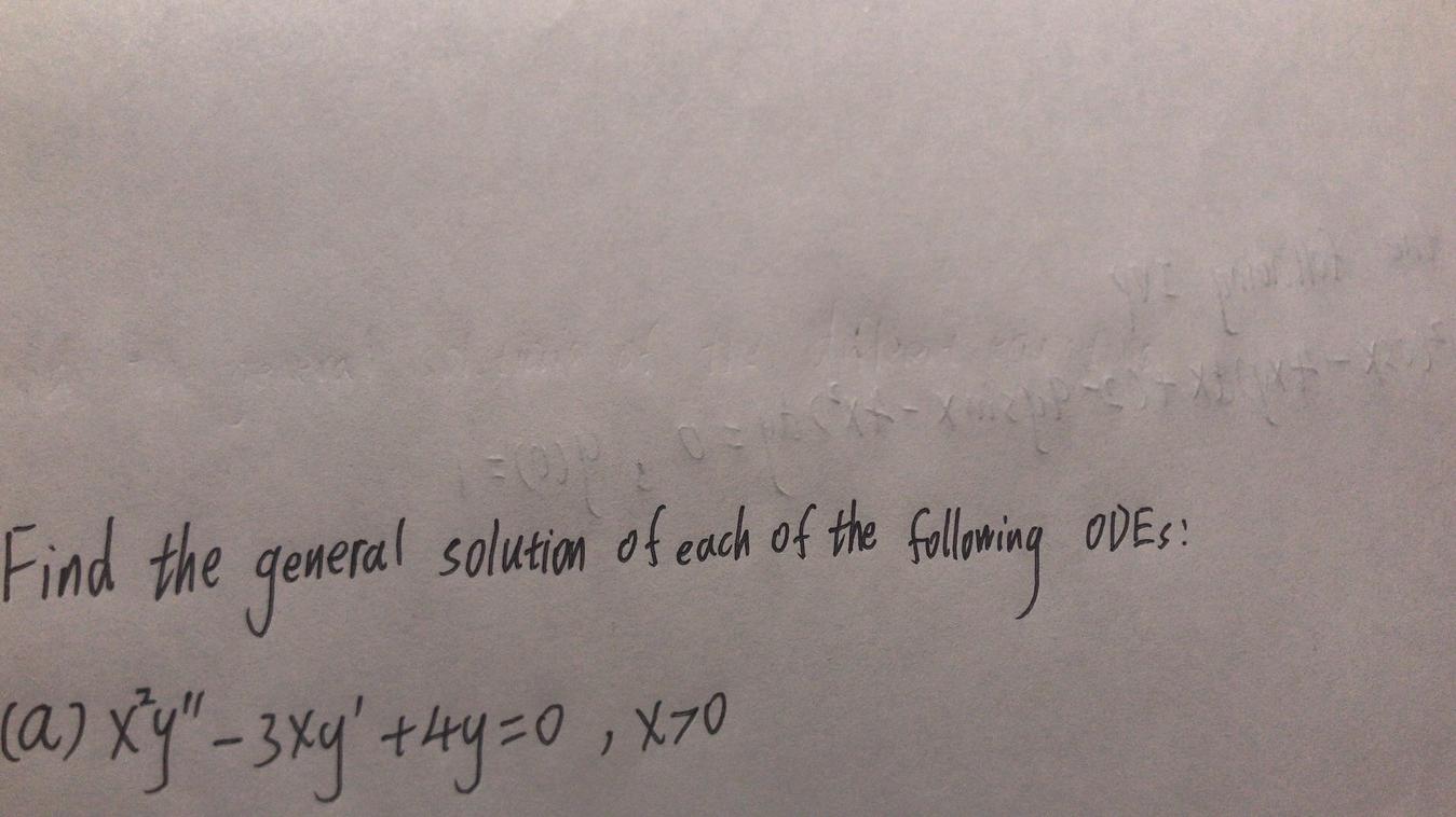 Solved : following ODES Find the general solution of each of | Chegg.com