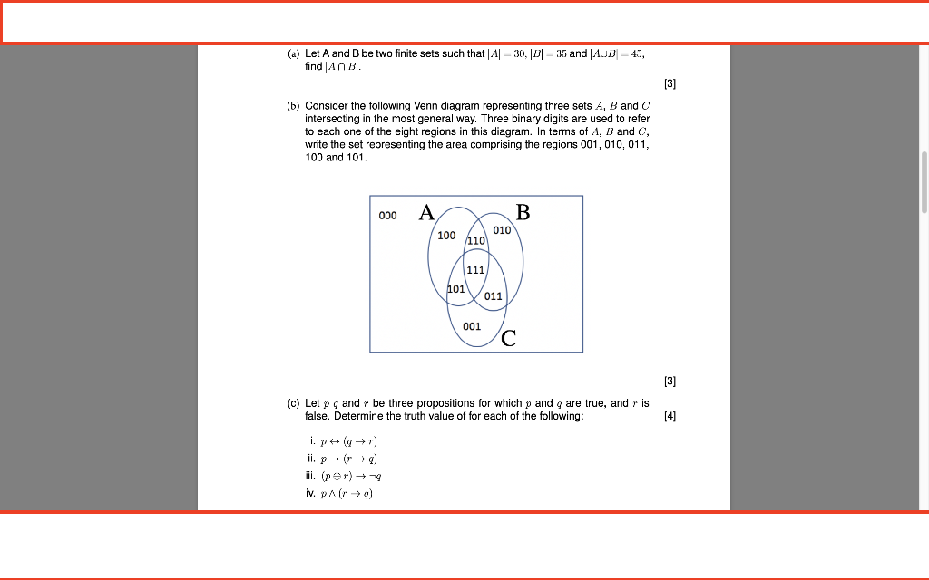 Solved (a) Let A and B be two finite sets such that|A| = | Chegg.com