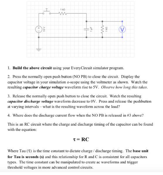 Solved I - 10 w 10V THF V ilt 1. Build the above circuit | Chegg.com