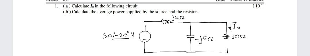 Solved ( a ) Calculate I0 in the following circuit. [ 10 ] ( | Chegg.com