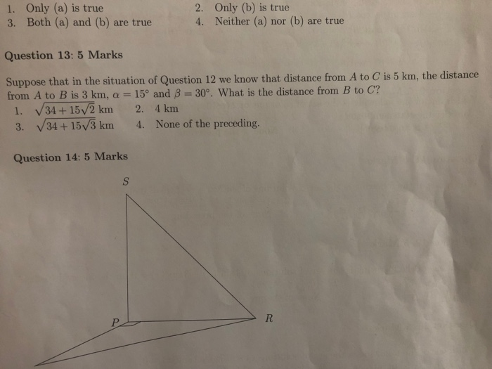 Solved 1. Only (a) is true 3. Both (a) and (b) are true 2. | Chegg.com