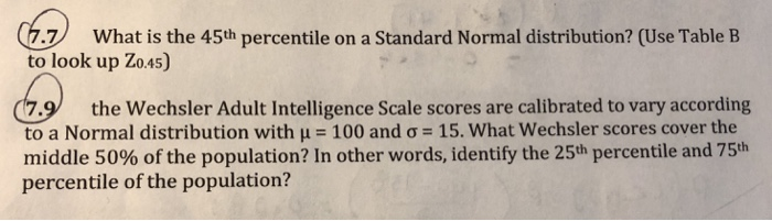 Solved 7 What is the 45th percentile on a Standard Normal | Chegg.com