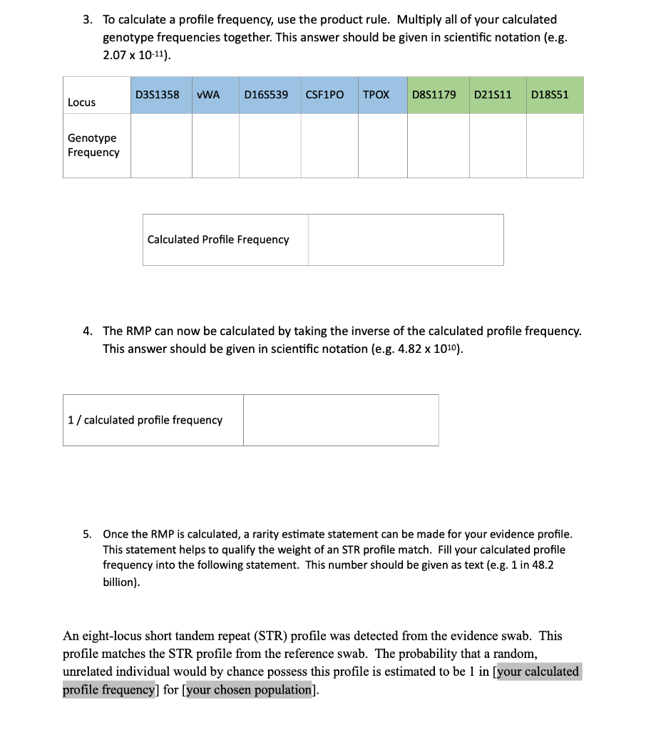 STR Statistics You will be calculating the random | Chegg.com