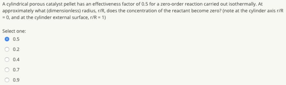 A cylindrical porous catalyst pellet has an | Chegg.com