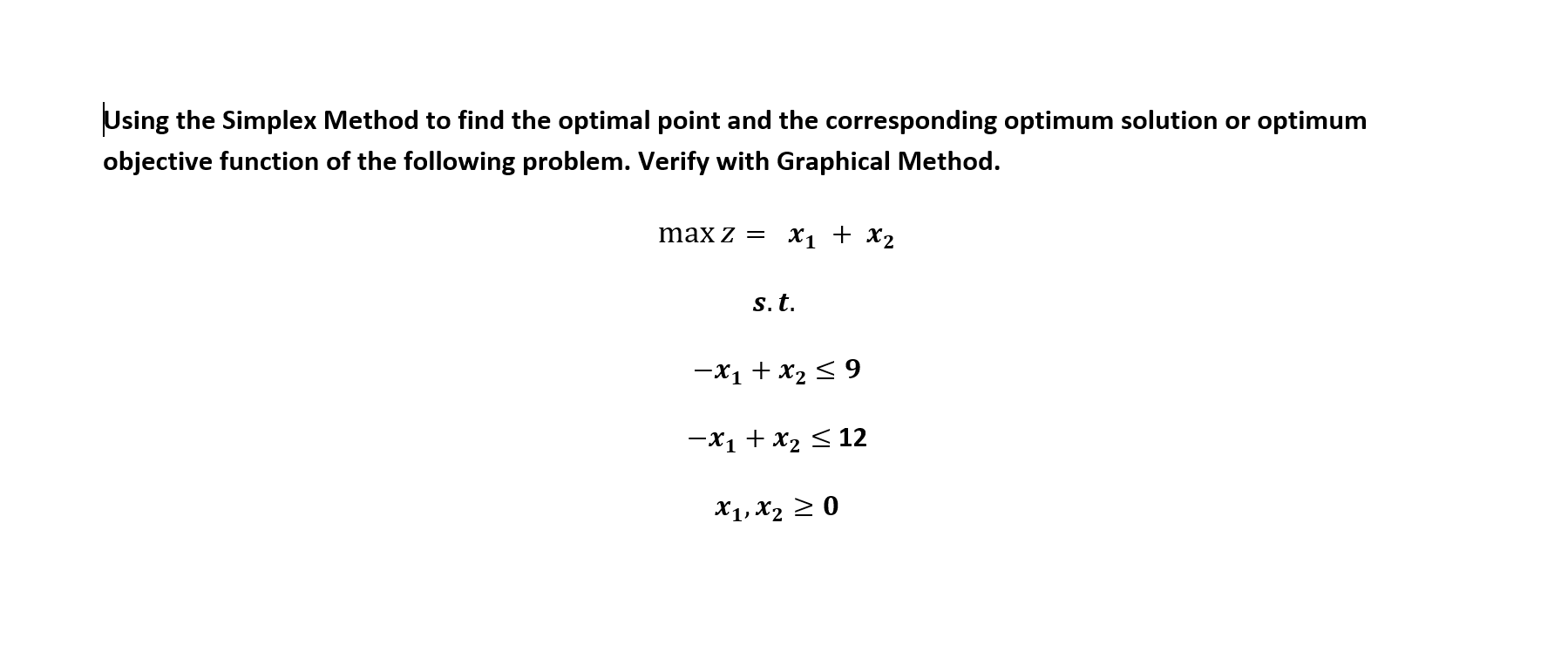 Solved Using the Simplex Method to find the optimal point | Chegg.com