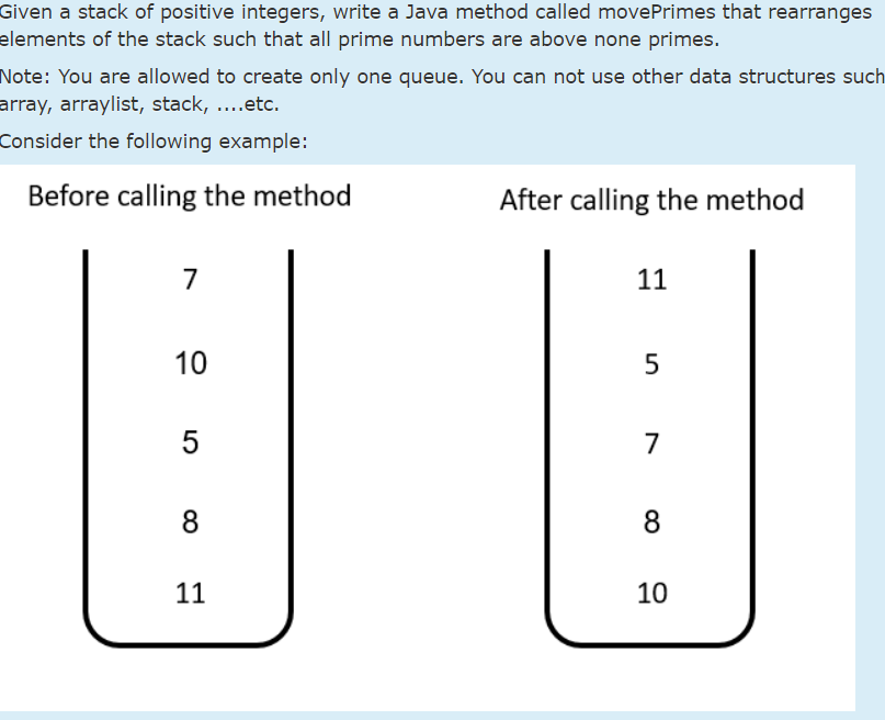 Solved Given a stack of positive integers, write a Java | Chegg.com