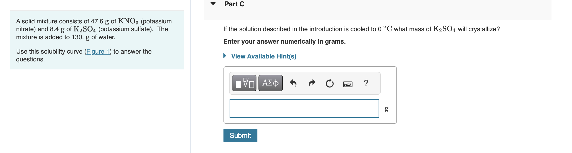 Solved Part CA solid mixture consists of 47.6g ﻿of | Chegg.com