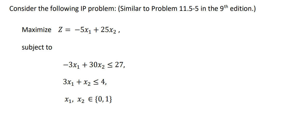 Solved Consider the following IP problem: (Similar to | Chegg.com