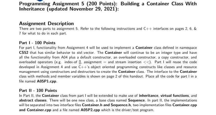 Solved Programming Assignment 5 (200 Points): Building a | Chegg.com