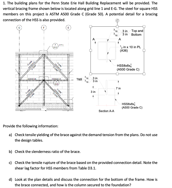 Solved 1. The building plans for the Penn State Erie Hall | Chegg.com