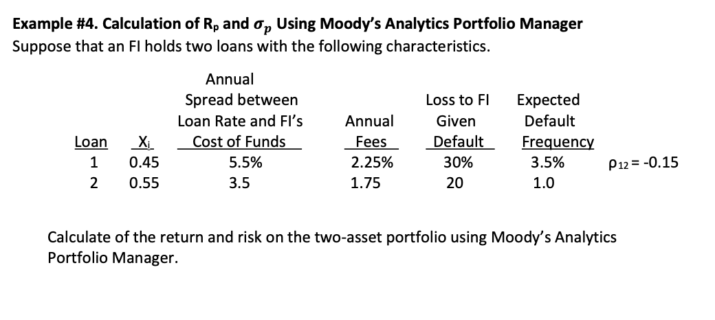 Solved Example \#4. Calculation of Rp and σp Using Moody's | Chegg.com