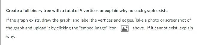 Solved Create a full binary tree with a total of 9 vertices | Chegg.com