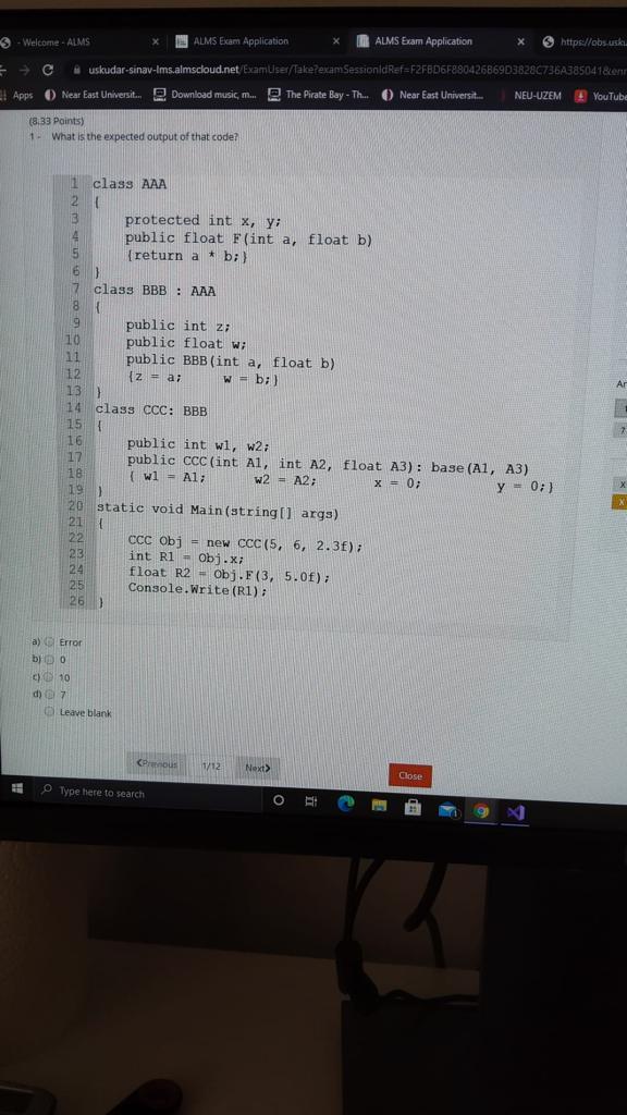 Solved X ALMS Exam Application X Welcome-ALMS ALMS Exam | Chegg.com