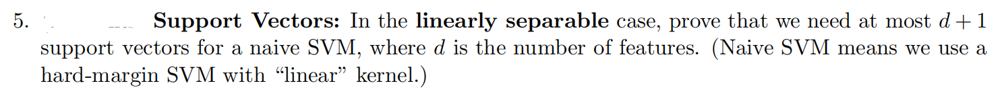 Solved 5. Support Vectors: In the linearly separable case, | Chegg.com