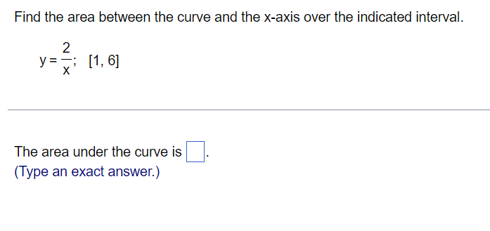 Solved Find the area between the curve and the x-axis over | Chegg.com