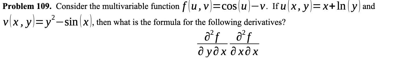 Solved Problem 109. Consider the multivariable function | Chegg.com
